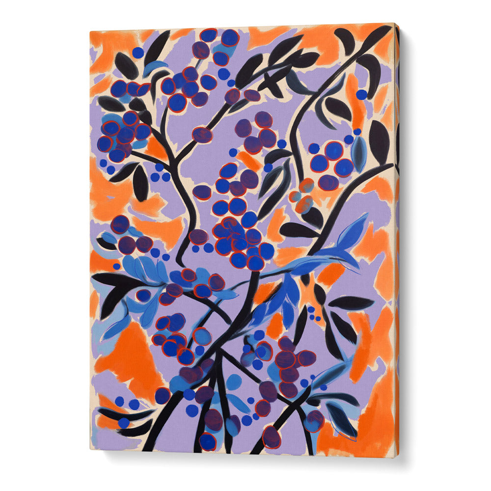 Abstract Painting Of Blueberries | Stretched Canvas Painting – Nook At You
