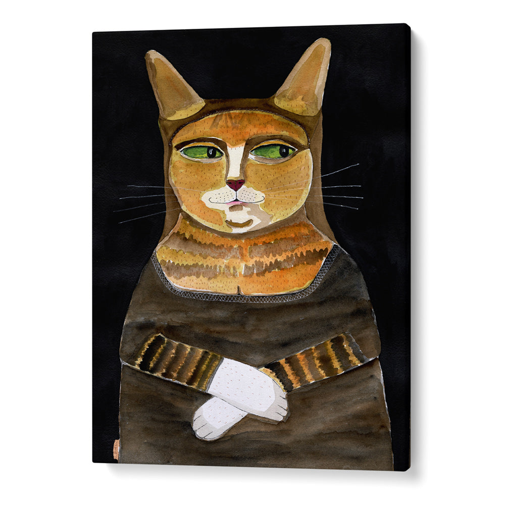 Funny Wall Art Of Cat As Mona Lisa | Quirky Poster For Bedroom Decor ...