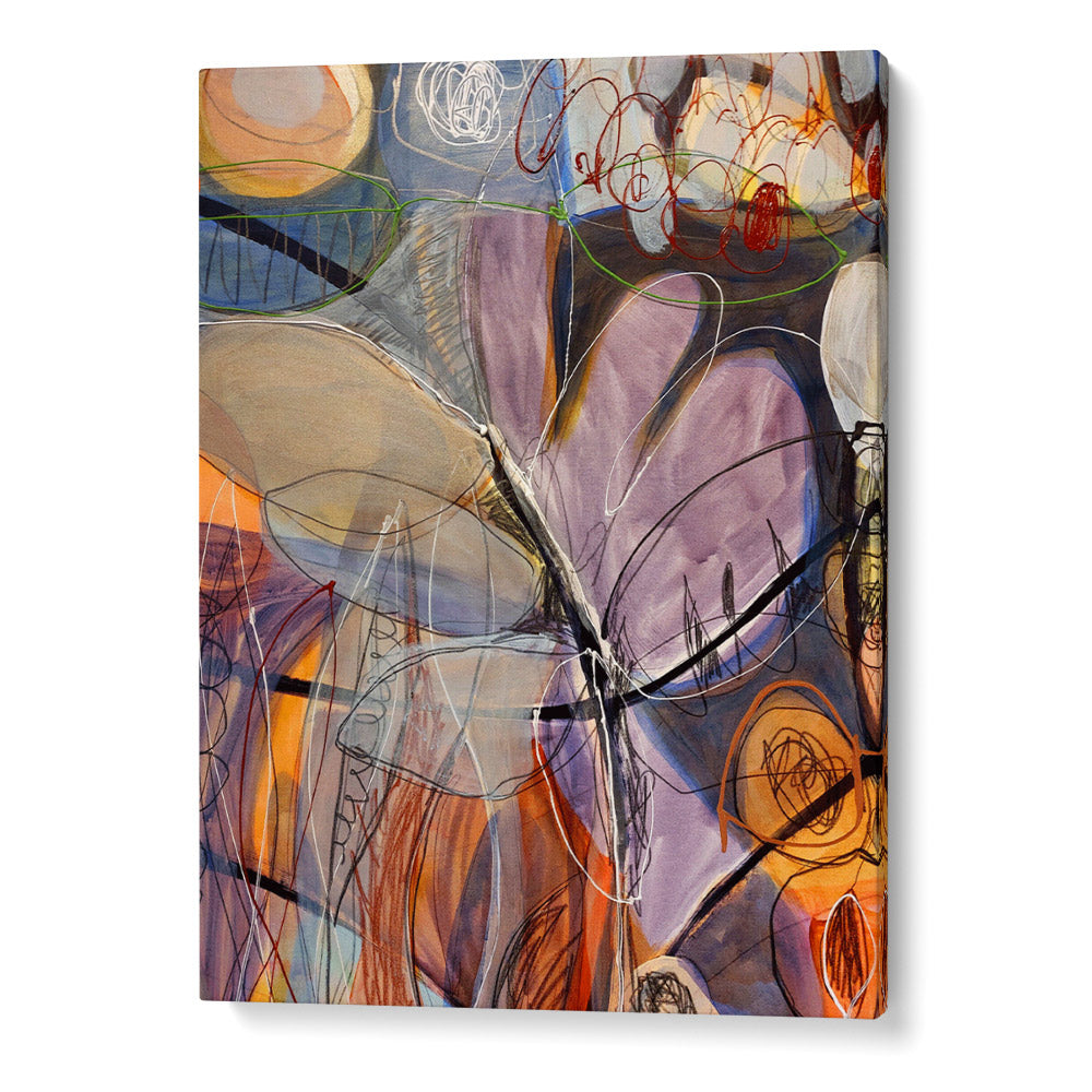 Dear Diary III Dynamic Abstract Expressionist Wall Art in Blue & Black ...