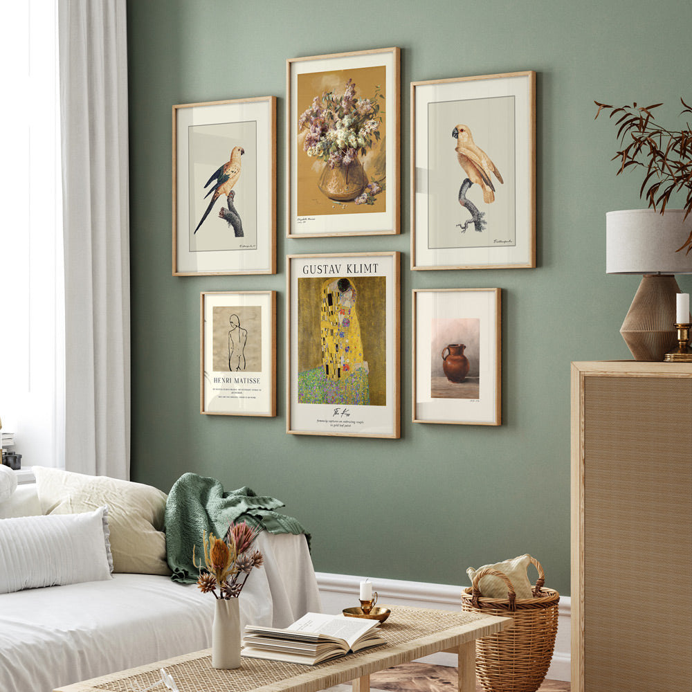 Vintage Wall Art Gallery Wall Set Of 6 - Framed Wall Art Collection ...