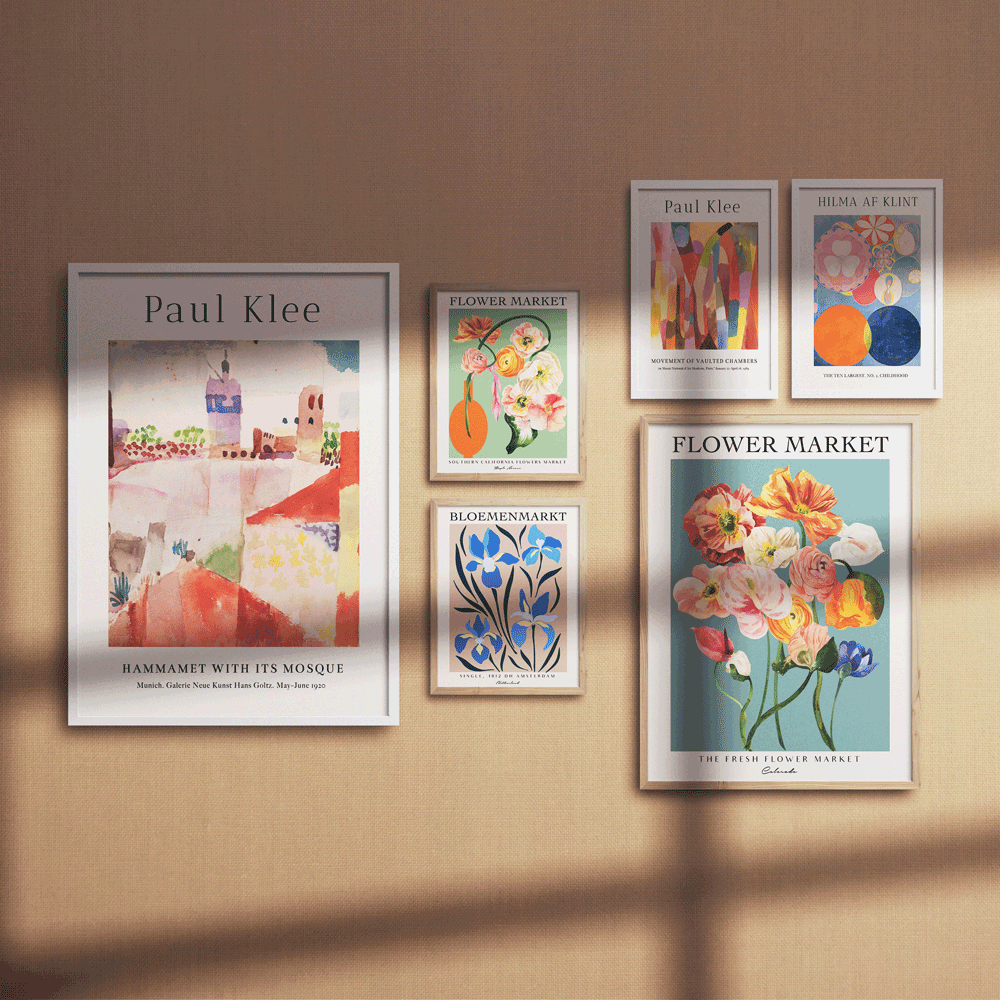 Colourful Gallery Wall Set of 6 | Paul Klee & Hilma Af Klint Prints – Nook At You