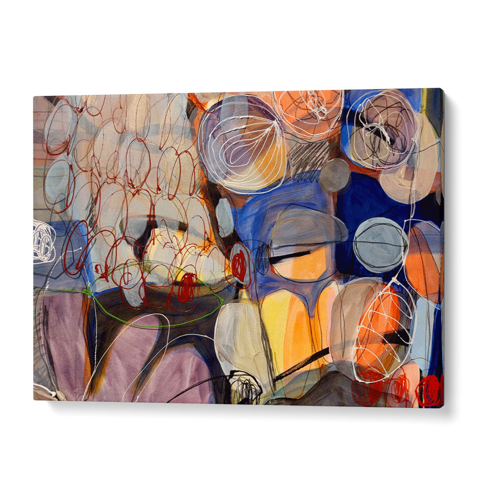 Dear Diary II Bold Abstract Expressionist Painting in Blue and Black ...
