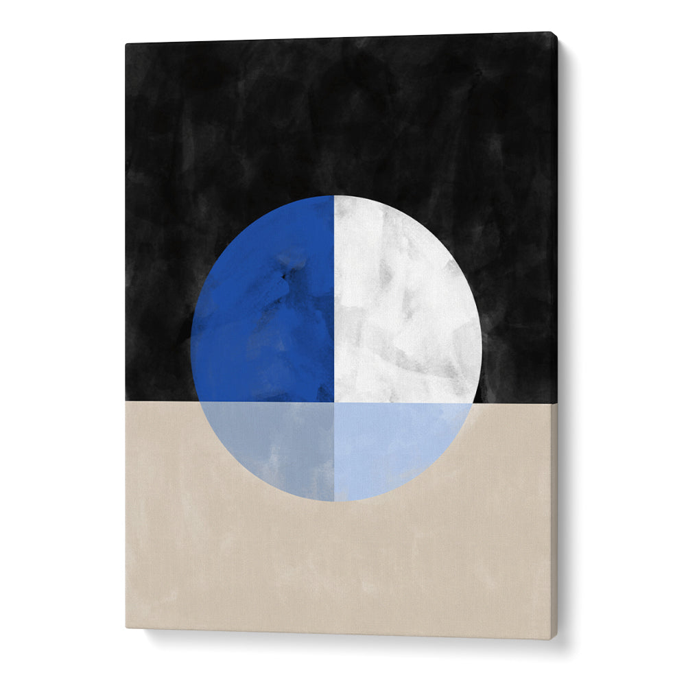 Isected Circle – Geometric Abstract Painting in Blue & White | Nook At You