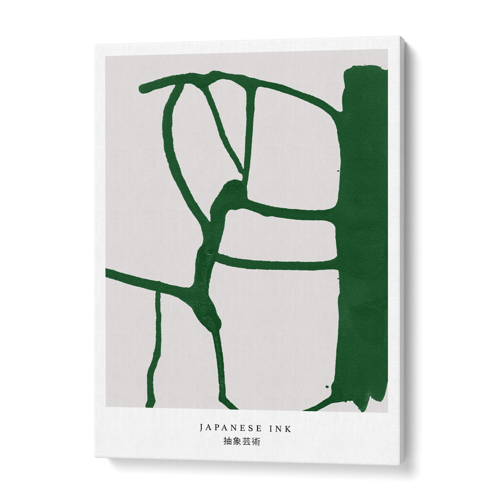 Japanese Ink Abstract Wall Art Painting, Green Wall Decor Poster – Nook ...