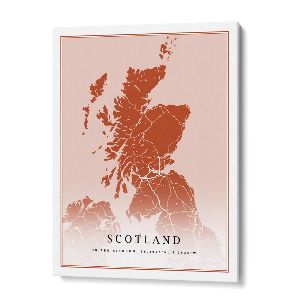 Street Map Art – Custom Burnt Orange Map Prints | Nook At You